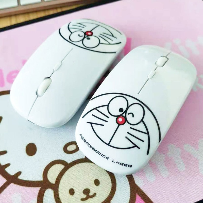 Wireless Mouse Kawaii Ultra-thin Silent Gaming Mouse Cute USB 2.4G Mice ...