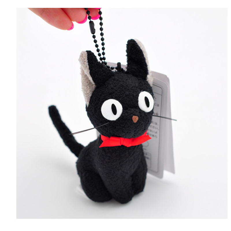 11-15cm Hot Anime JiJi Cat Plush Keychain Black Cat Kawaii Hayao ...