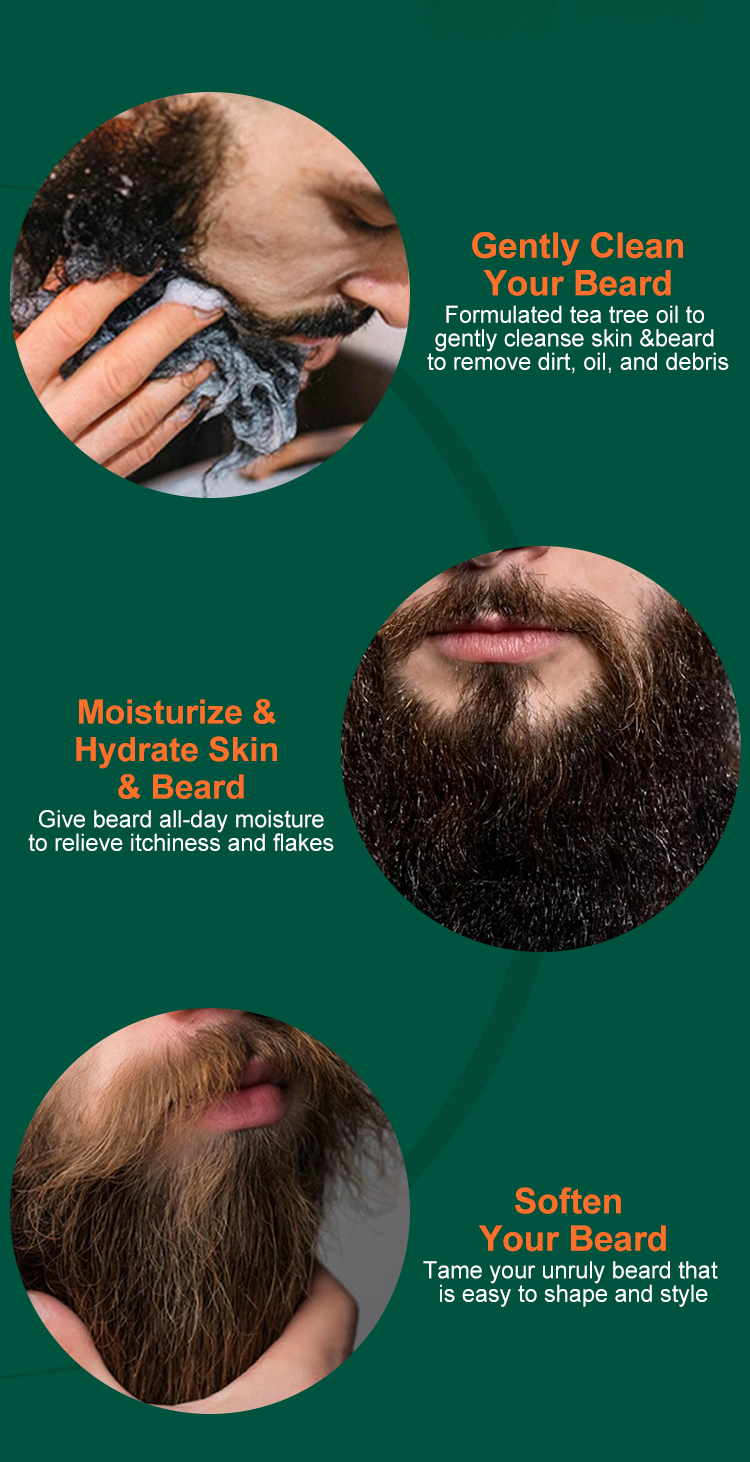 SEVICH Beard Wash Set （Shampoo + conditioner + beard cream + beard oil ...