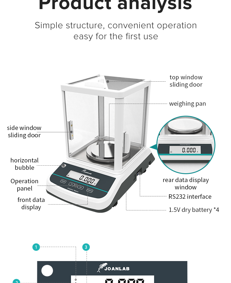 JOANLAB Digital Analytical Balance Laboratory Microbalance Electronic ...