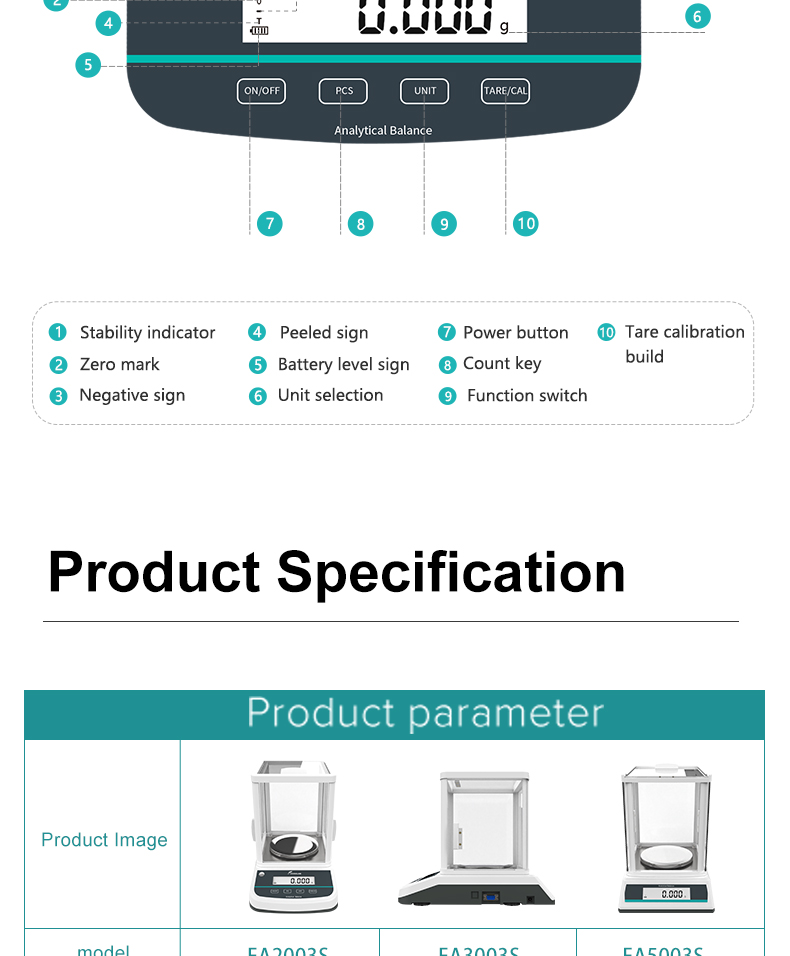 JOANLAB Digital Analytical Balance Laboratory Microbalance Electronic ...