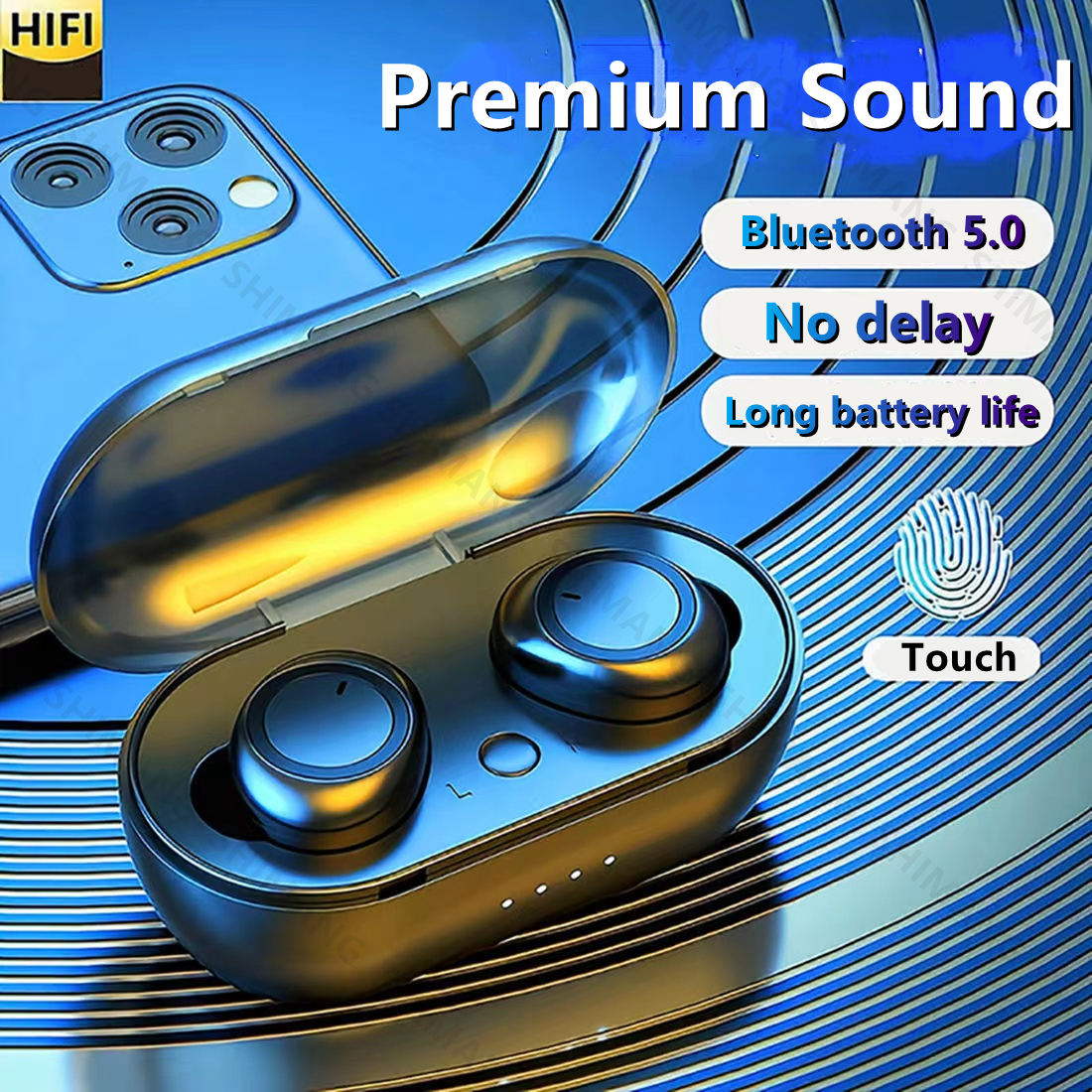 Y50 TWS Wireless Headphones with Mic Bluetooth Earphone Noise Cancle ...