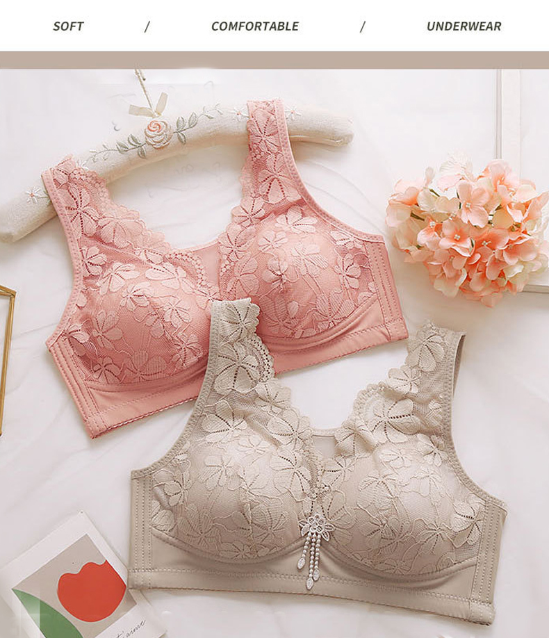 FallSweet Minimizer Lace Bras Wireless Soft Thin Cup Pllus Size ...