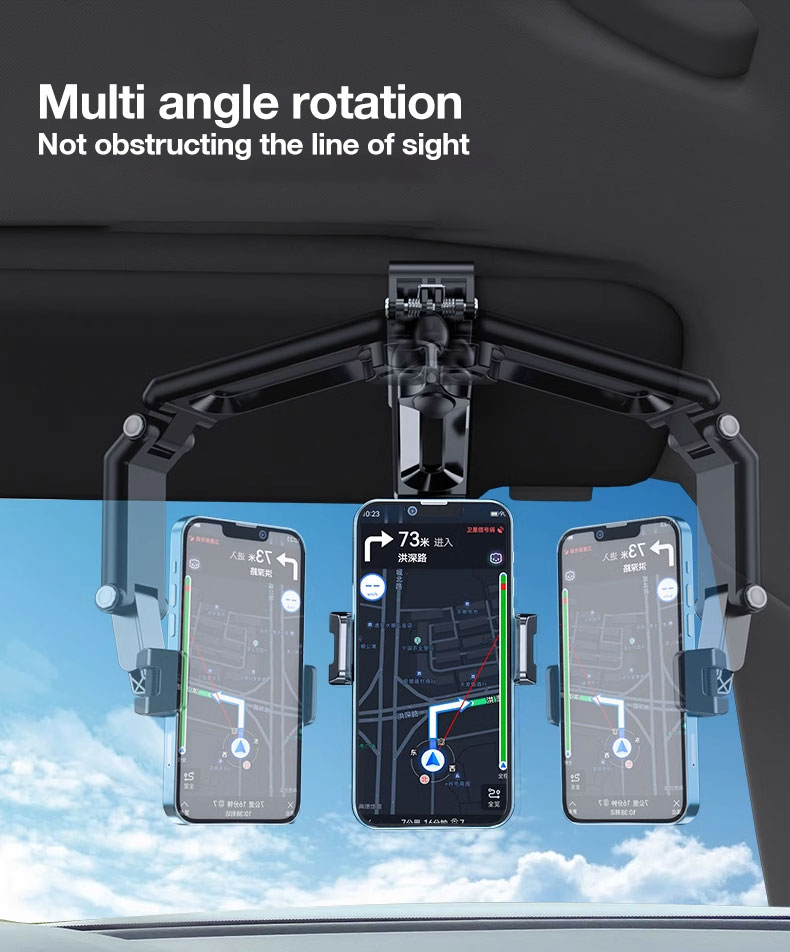 HOTSPEED Car Phone Holder Visor Phones Mount Retractable Multi-angle ...
