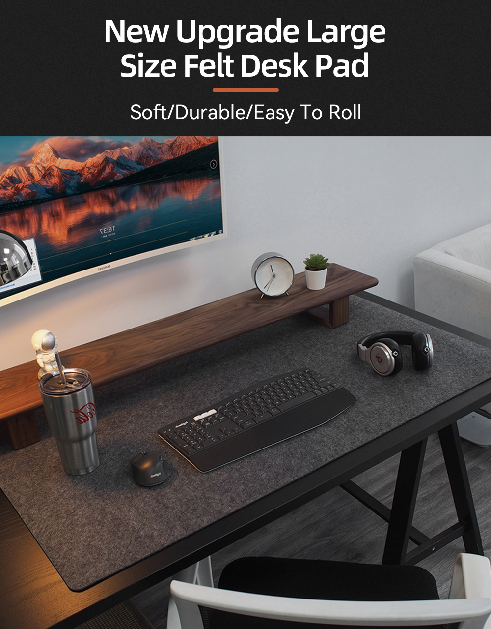 Large Size Office Computer Desk Protector Mat Table Wool Felt Mouse Pad ...