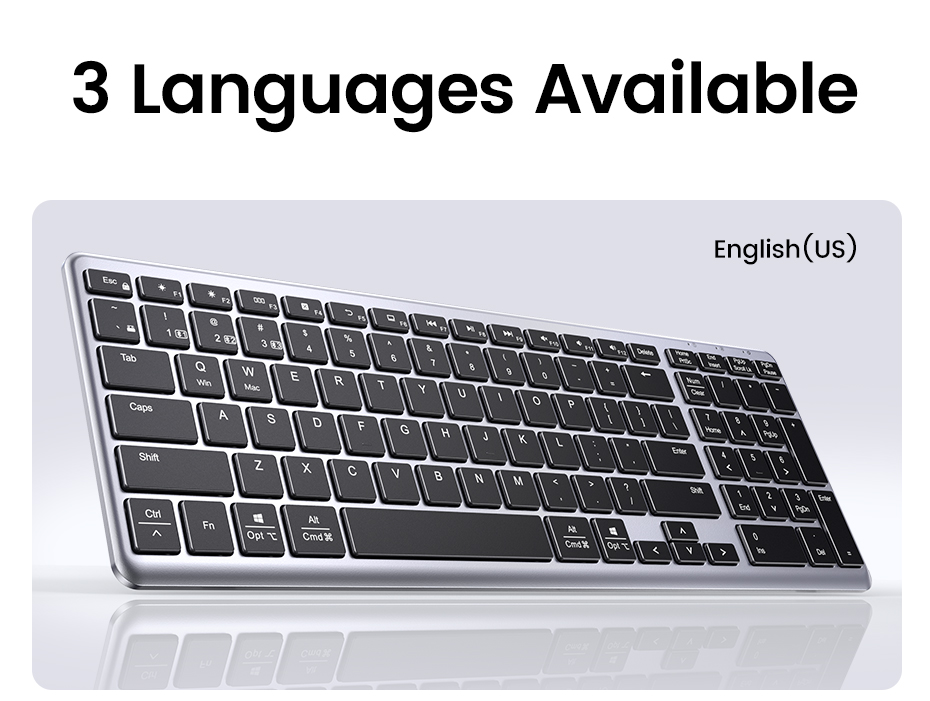 UGREEN Keyboard Wireless Bluetooth 5.0 2.4G 99 Keycaps For MacBook iPad PC Tablet USB C ...