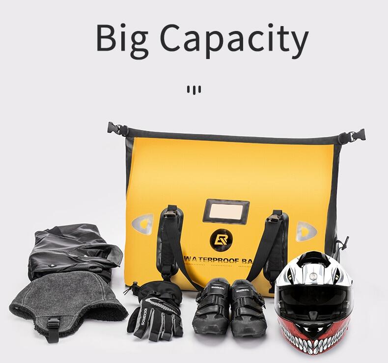 Rockbros Motorcycle Seat Bag Rear Seat Waterproof Luggage Bag Big ...