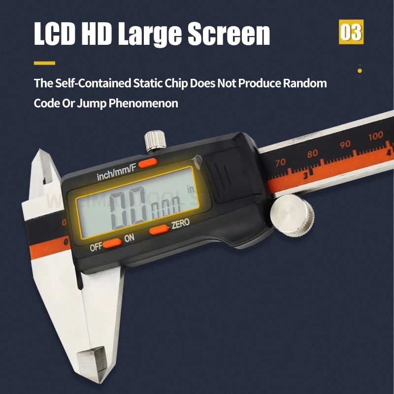 KIPRUN Vernier Caliper, Stainless Steel Digital Display Caliper 150mm ...