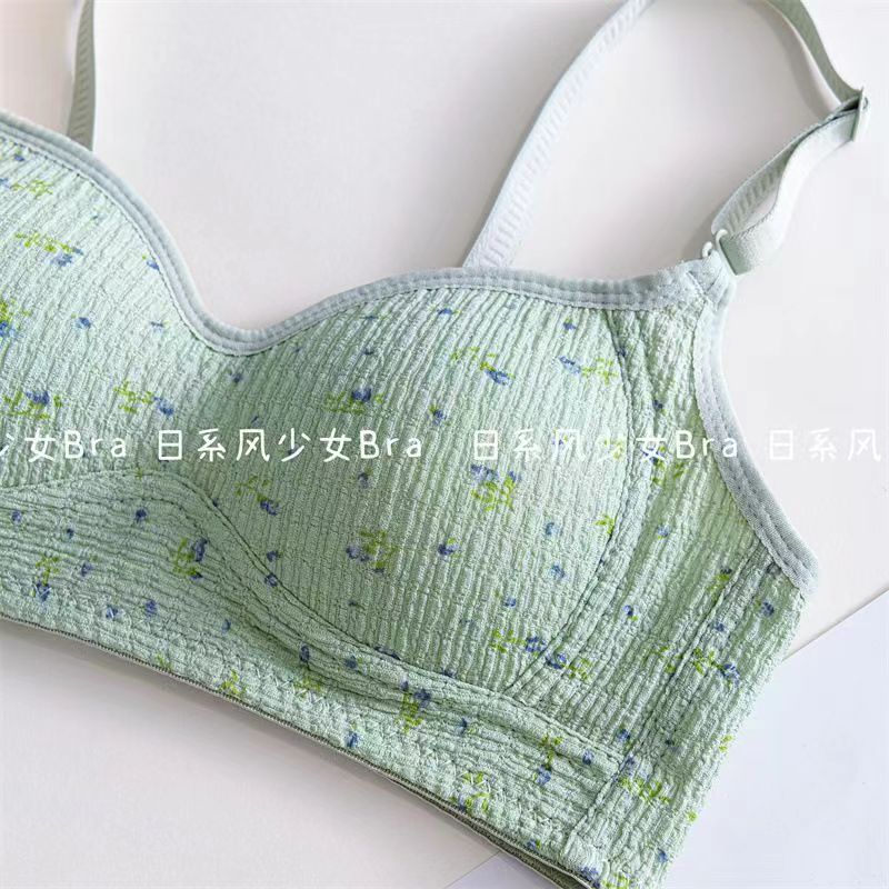 Japanese Style Floral Lace Underwear Women Push Up Bra Wireless Thin ...
