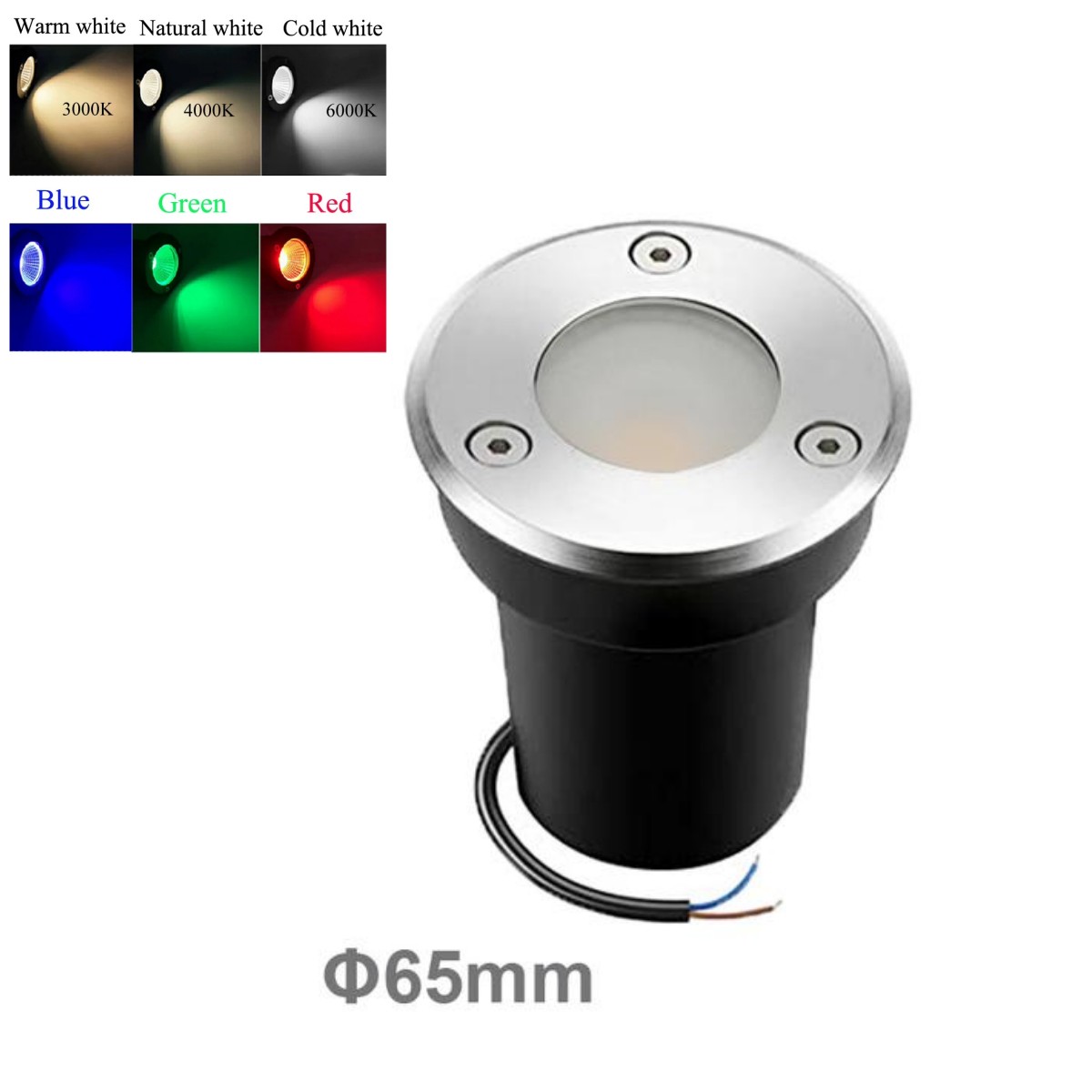 1PCS Anti-Glare LED Underground Lamp 5W Eyelid Inground Uplight IP67 ...