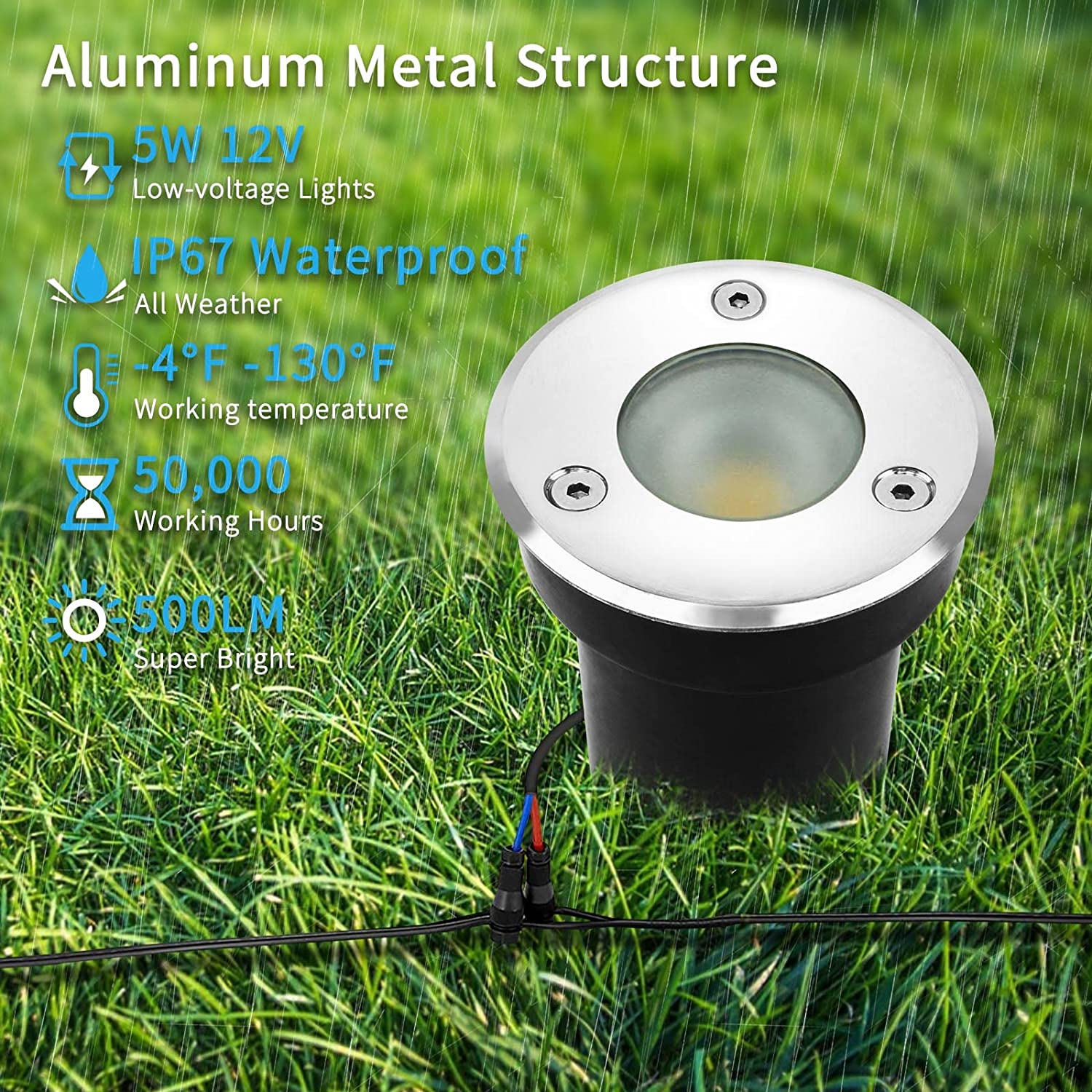 1PCS Anti-Glare LED Underground Lamp 5W Eyelid Inground Uplight IP67 ...