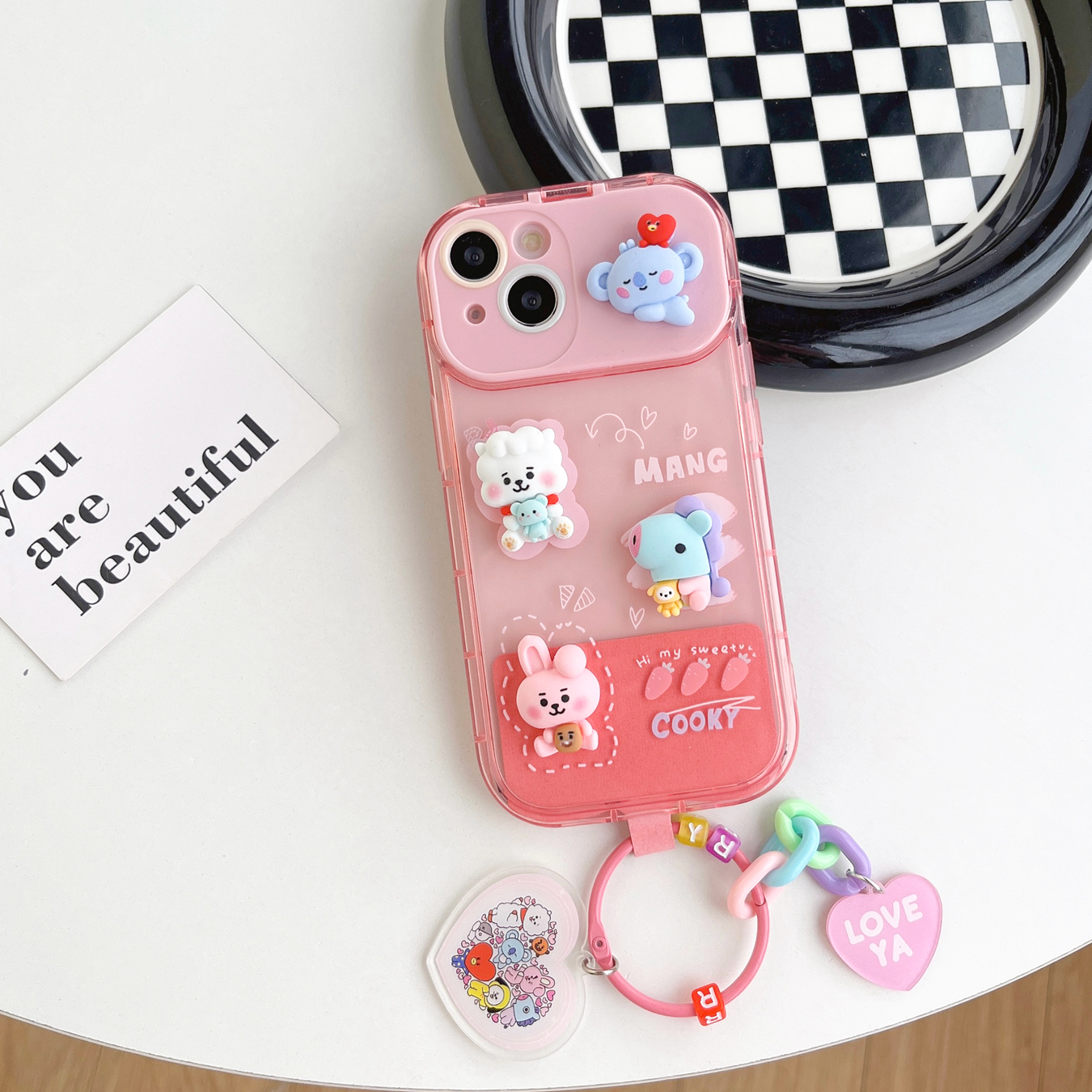 Korean Celebrity Cartoon Bracket Vanity Mirror iPhone Case for iPhone ...