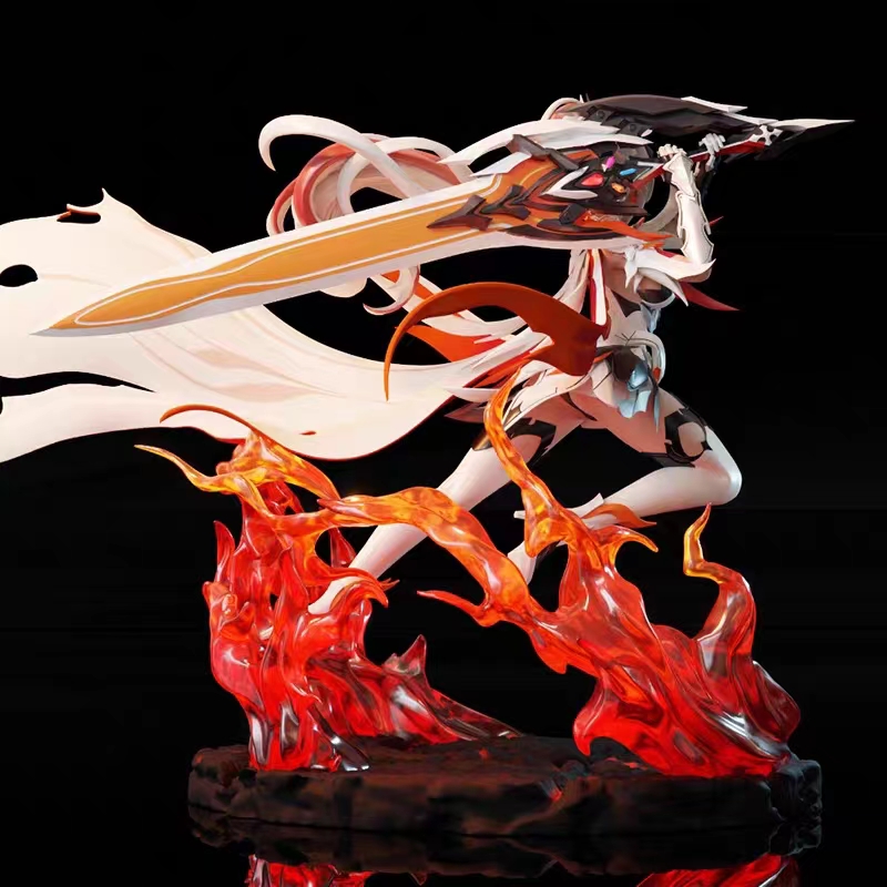 Honkai Impact 3rd Kiana Kaslana Fire Ver 薪炎之律者 25cm Sexy Anime Girl ...