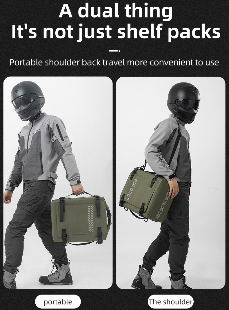 Rockbros Motorcycle Rear Bag Waterproof Back Seat Bag PVC 30L High ...