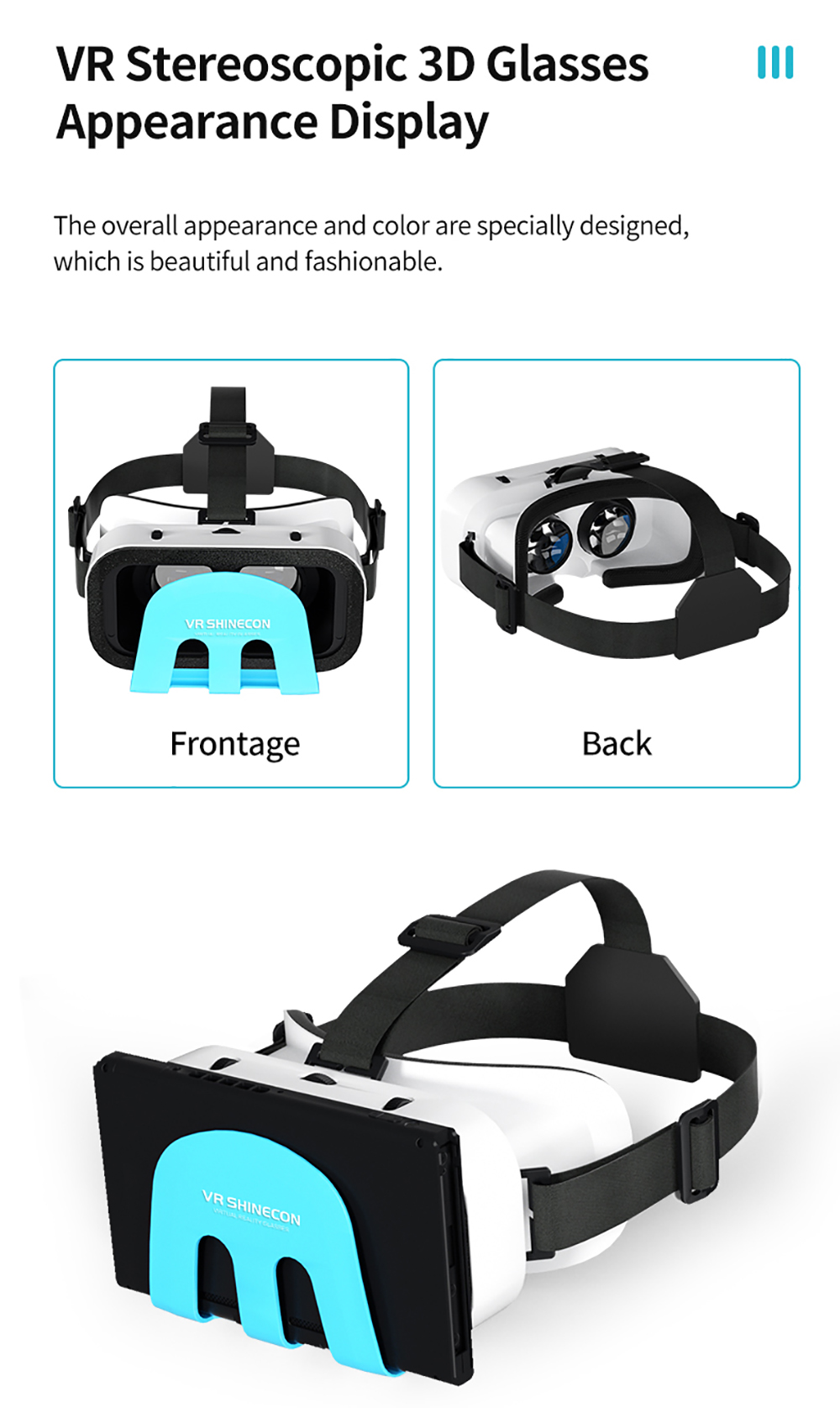 Shinecon Nintendo Switch VR Glasses Switch Accessories VR Glasses HD 3D ...