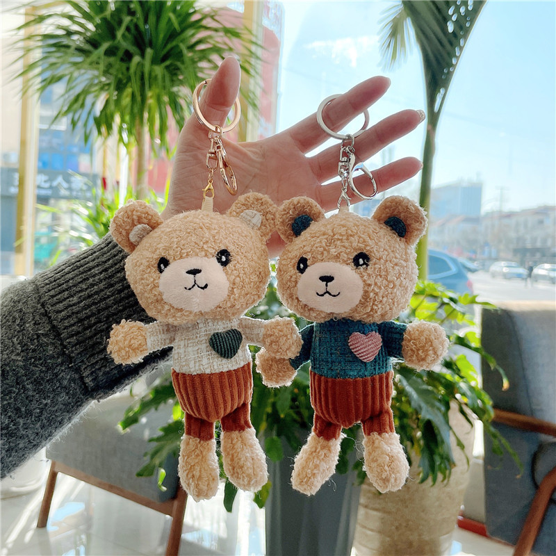Cute Teddy Bear Plushie Bag Pendant Doll Plush Soft Toy Keychain ...