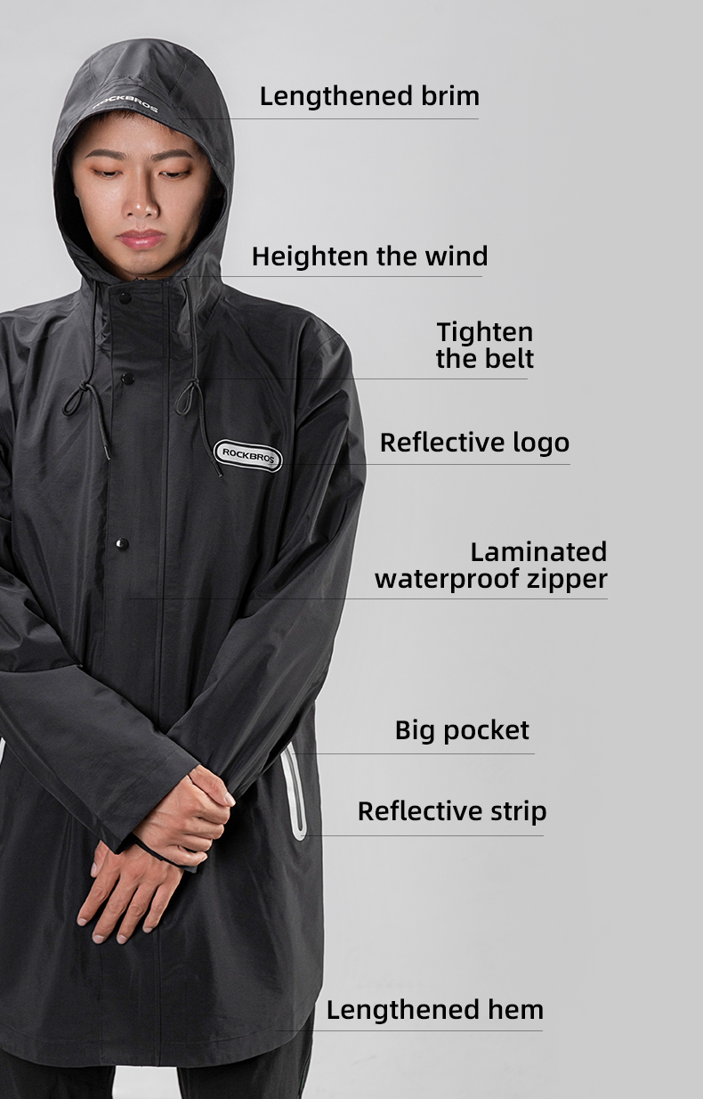 Rockbros Long Bike Raincoat Makapal Poncho Waterproof Bicycle Rainwear ...