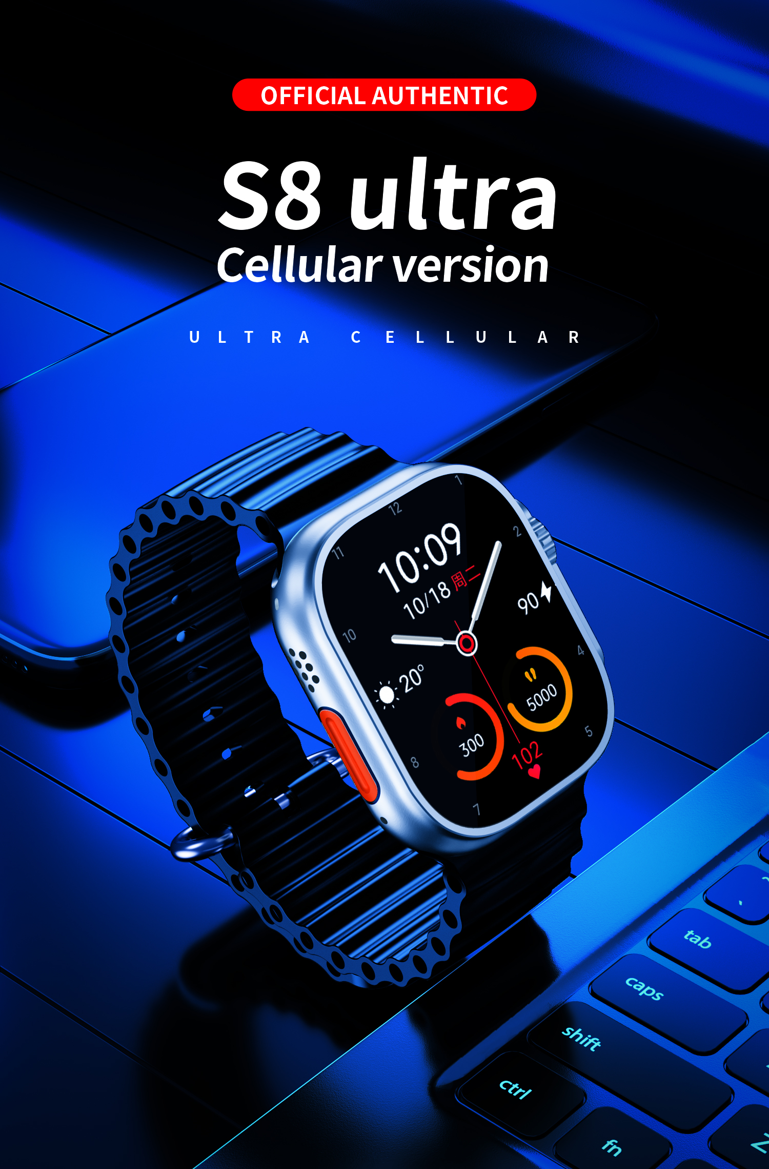 NEW 4G Network S8 ultra Sim Card Call Smart Watches Android OS GPS Map ...