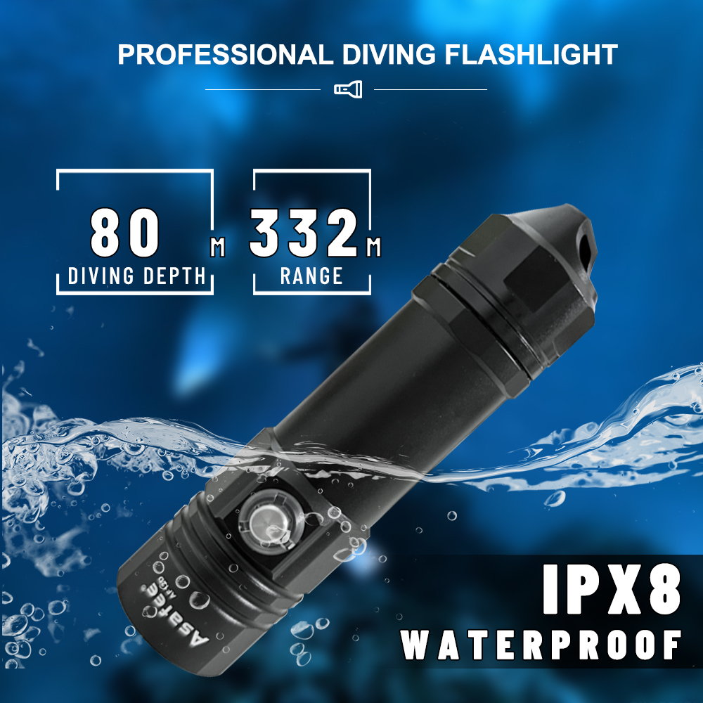 Asafee AF12D Super Bright Diving Flashlight L2 /SST40 LED torch ...