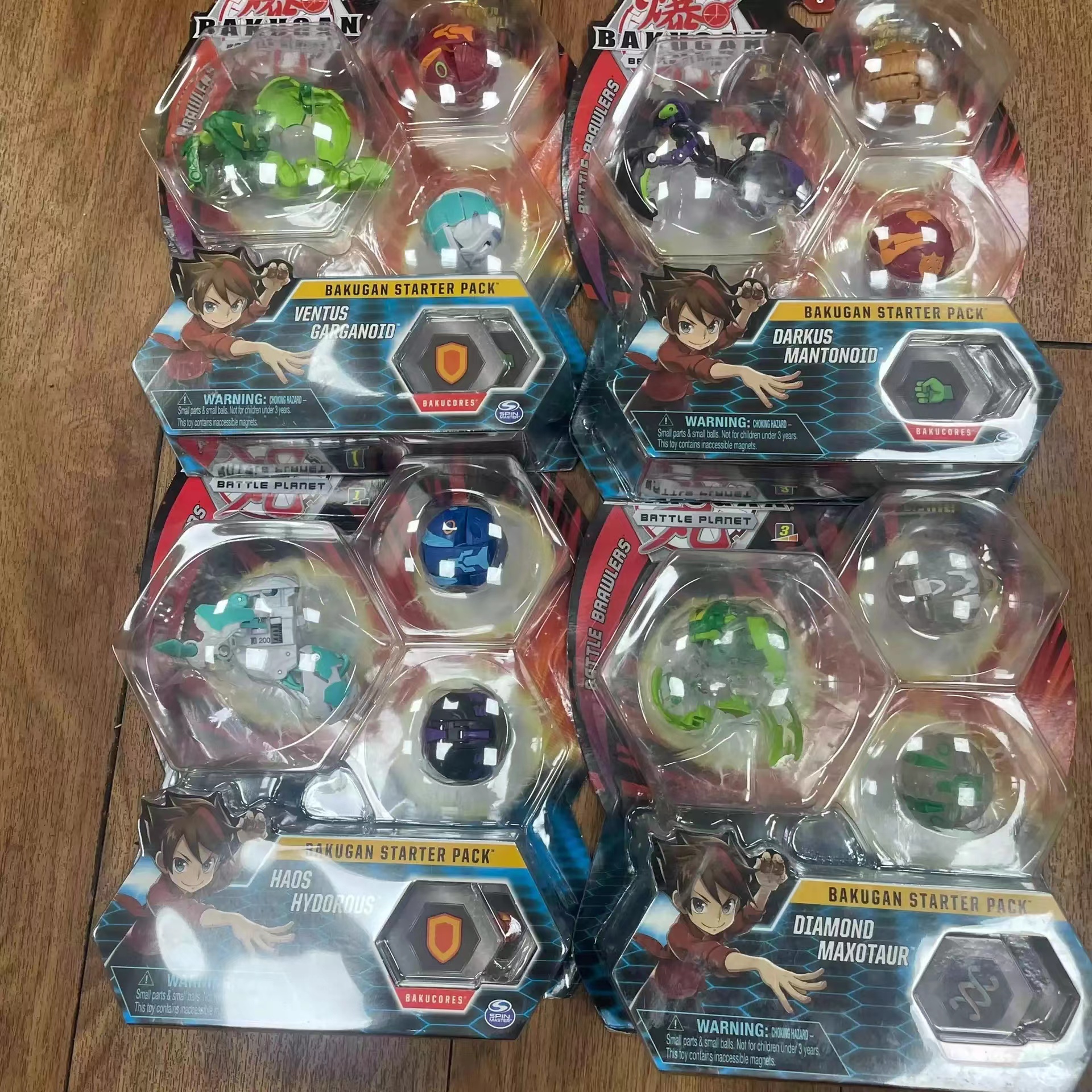 Bakugan Starter Pack 3-Pack Diamond Maxotaur Collectible Action Figures ...