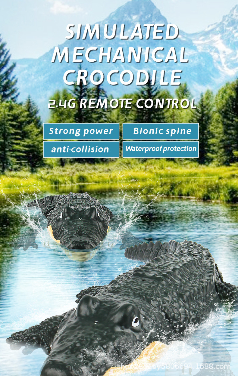 RC Boat Ship Toy Simulation Crocodile Alligator 2.4G Remote Control ...