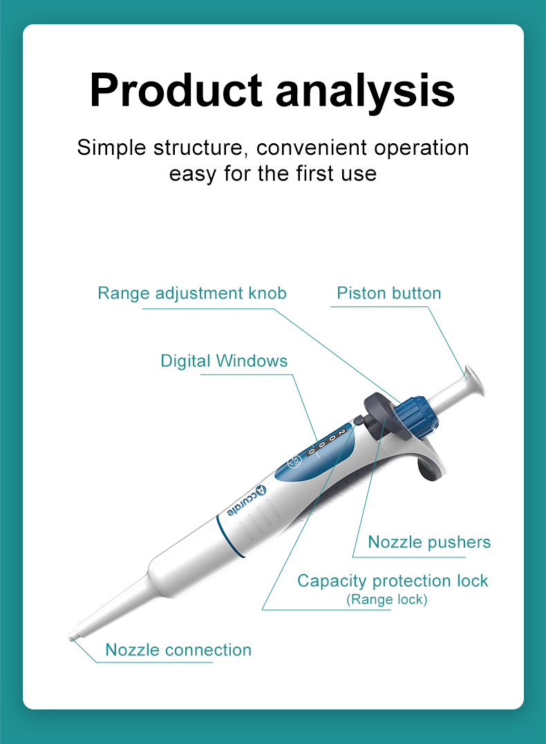 JOANLAB Laboratory Pipette Autoclavable Digital Adjustable Micropipette ...