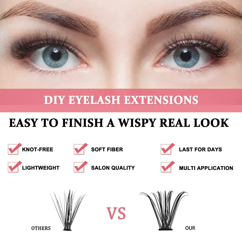 Lvcheryl 60 Clusters Lashes D Curl Volume Individual Lashes Extensions ...