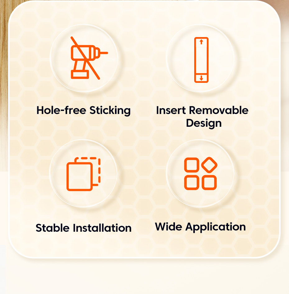 Toocki Wall-Mounted Sticker Punch-Free Plug Fixer Self-Adhesive Socket ...