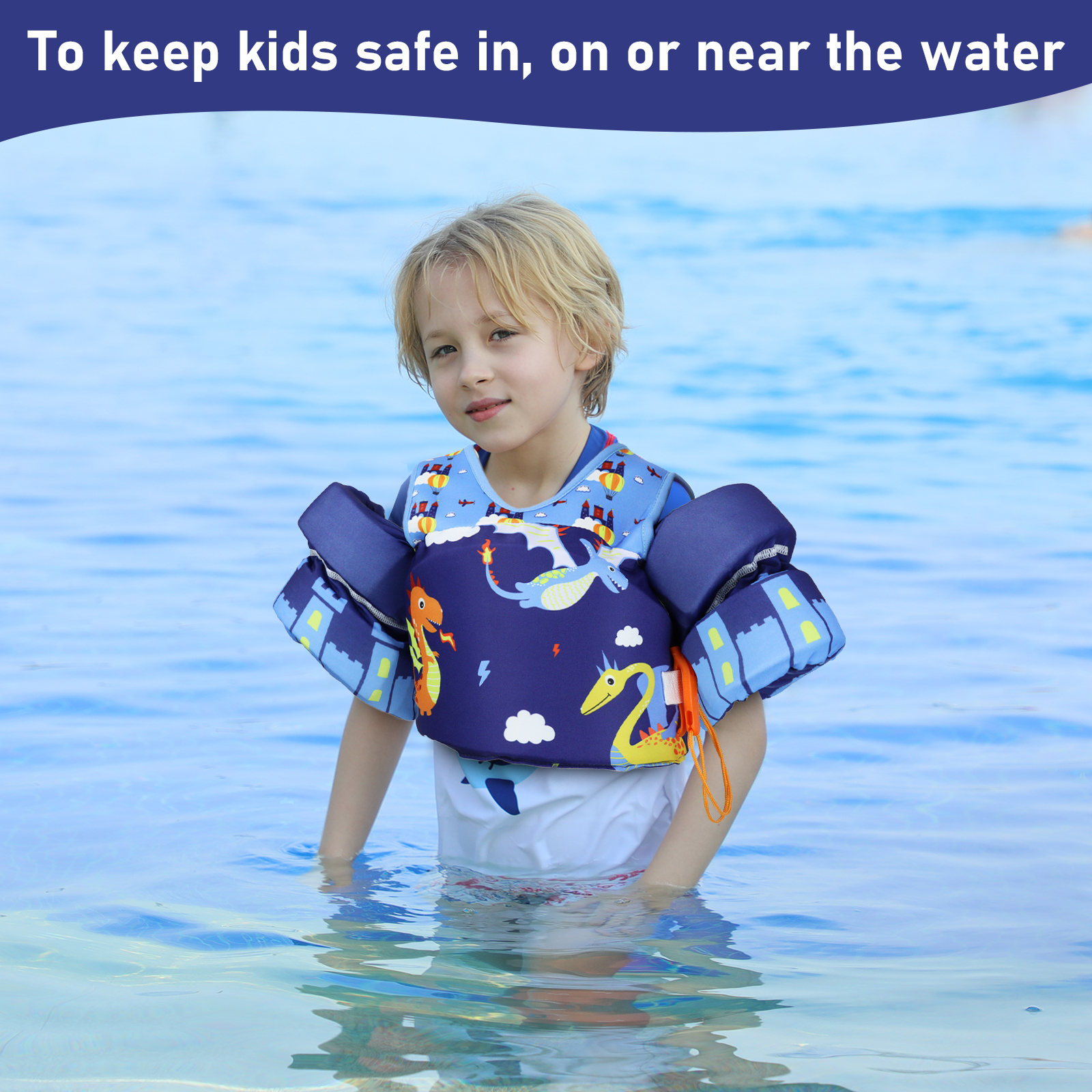 Gogokids Life Jacket for kids Swim Arm Floating Kids Life Vests for 10 ...