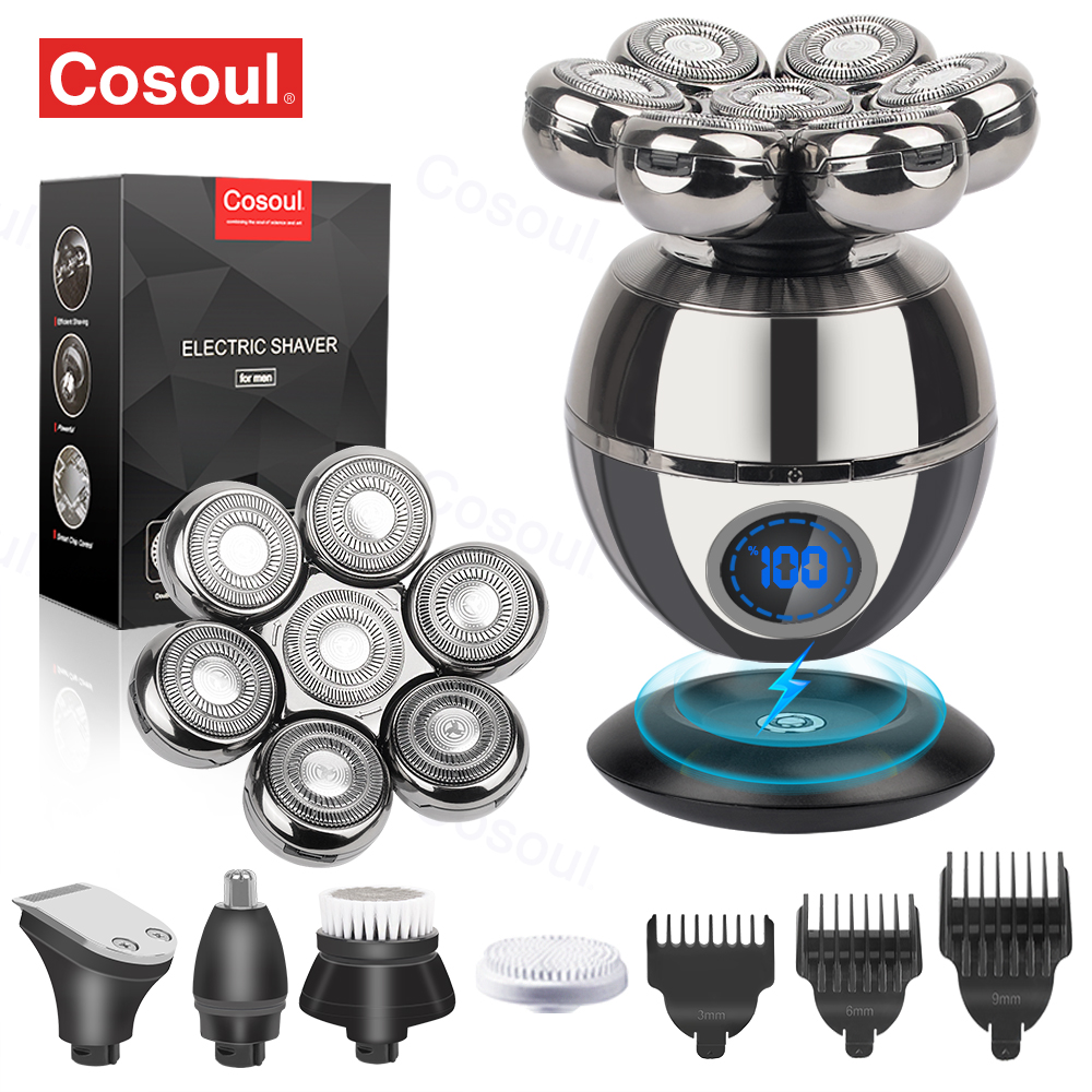 Cosoul Shaver for Men Electric Shaver Bald Head Shaver 5 in 1 Bald Man ...
