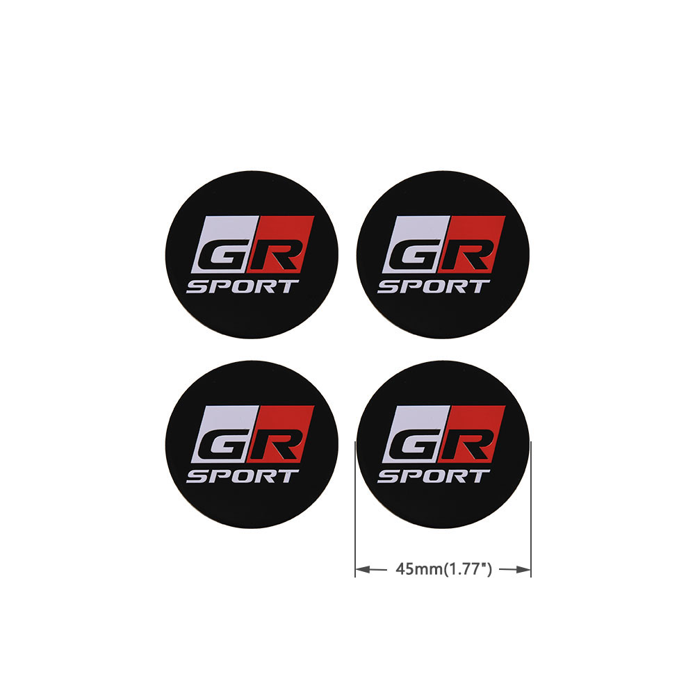 4PCS 45MM/56MM/60MM/65MM Aluminum Wheel Center Sticker GR Logo Emblem ...