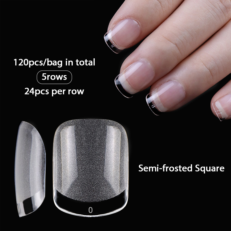 Almond Artificial Fake Nail XS Short Clear Full Cover Tips Sculpted ...