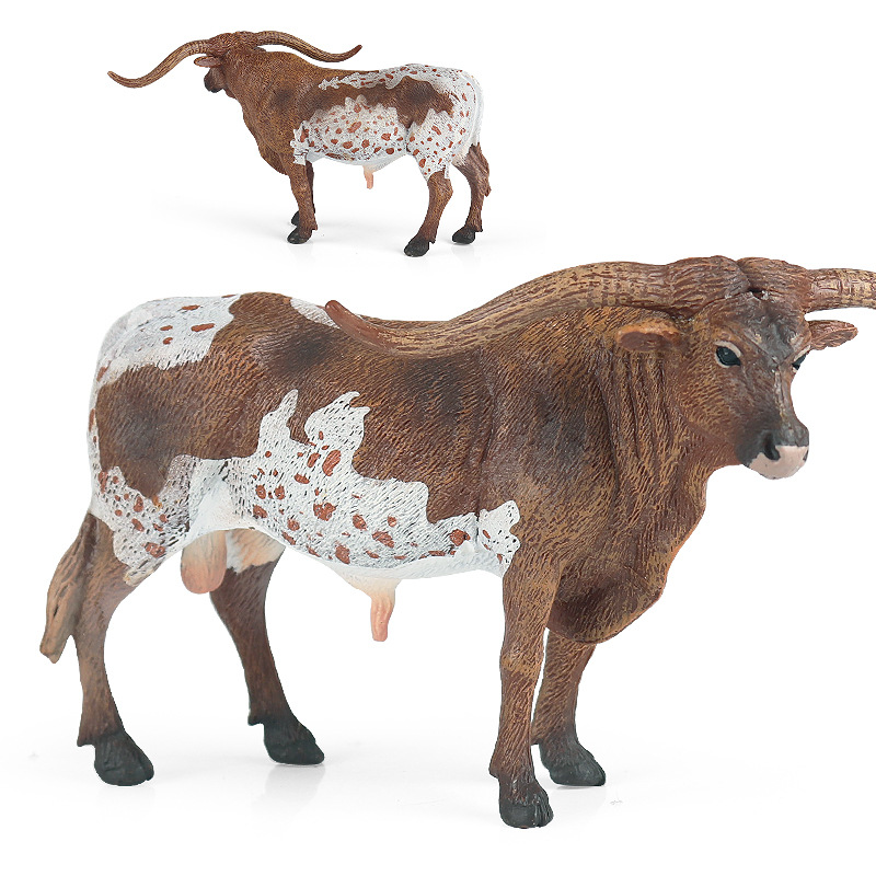 Animal Model Longhorn Ox Bull Cattle Figure Children Cognitive Toy ...