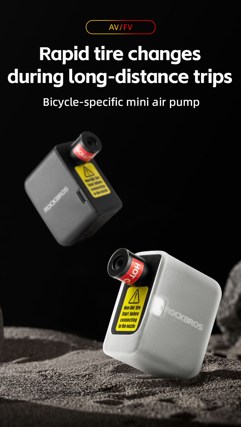 Rockbros Cube Mini Inflator Rechargable Electric Bike Air Pump Portable ...