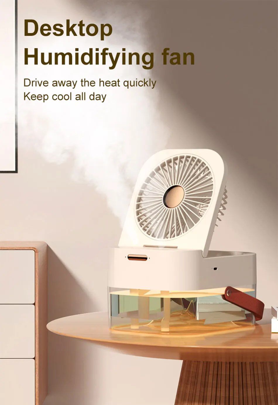 KEROMEE 2.5l Humidifier Fan Double Spray Portable Table Mini Usb Air ...