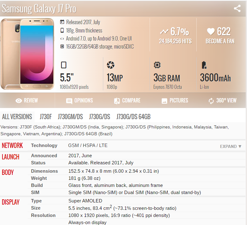 OLED For Samsung Galaxy J7 Pro 2017 J730 J730F J730G/DS LCD Display Touch Screen Digitizer ...