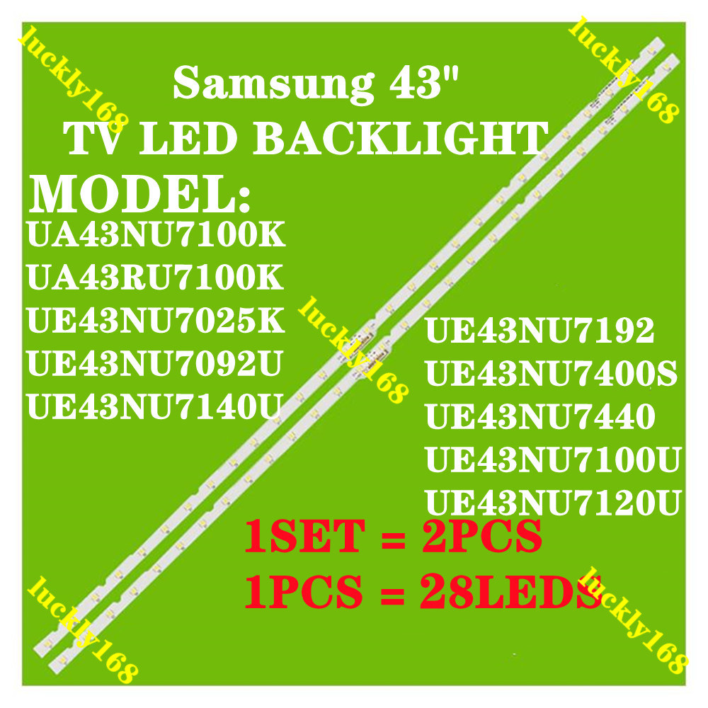 2pcs Led Backlight Strips 28 Lamps for 43NU7100G Samsung 43 NU7100 light bar AOT_43_NU7100F_2X28 ...