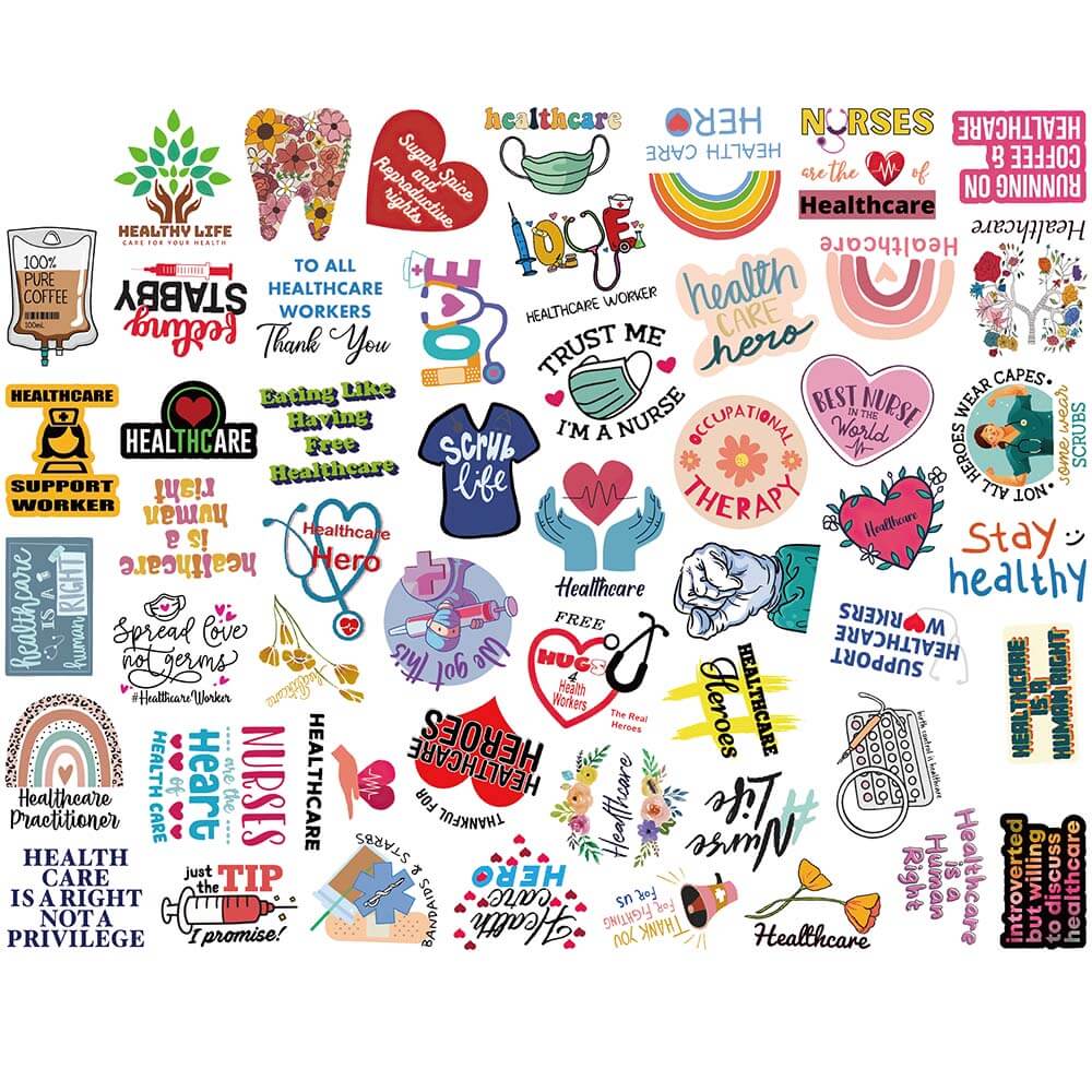 [Large stickers]52PCS Healthcare stickers Cartoon Doctor Medical ...