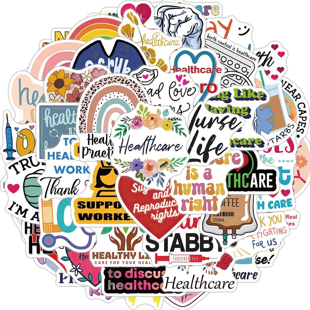 [Large stickers]52PCS Healthcare stickers Cartoon Doctor Medical ...