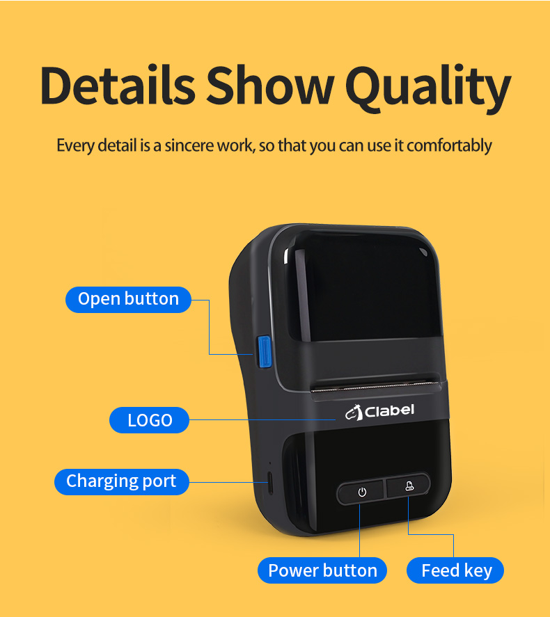 CLABEL 220B Label Maker Mini Label Printer Portable Food Price Tag Label Small Wireless ...