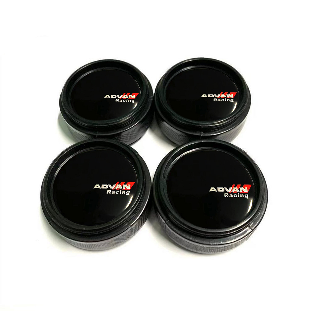 4pc 61mm advan racing logo red black silver Car Modified Wheel Center ...