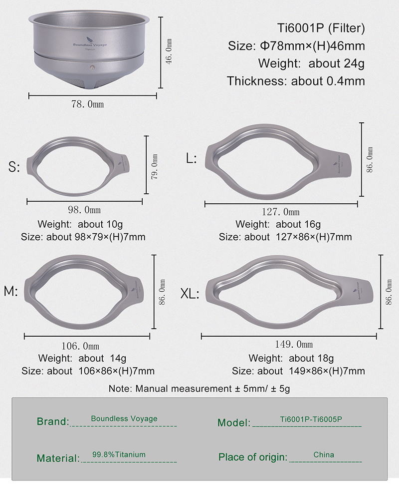 Boundless Voyage Titanium Coffee Mesh Filter Pour Over Paperless Coffee ...