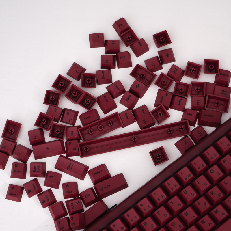 Minimalist red 140-key mechanical keyboard keycap PBT Dye sublimation cherry profile Japanese ...