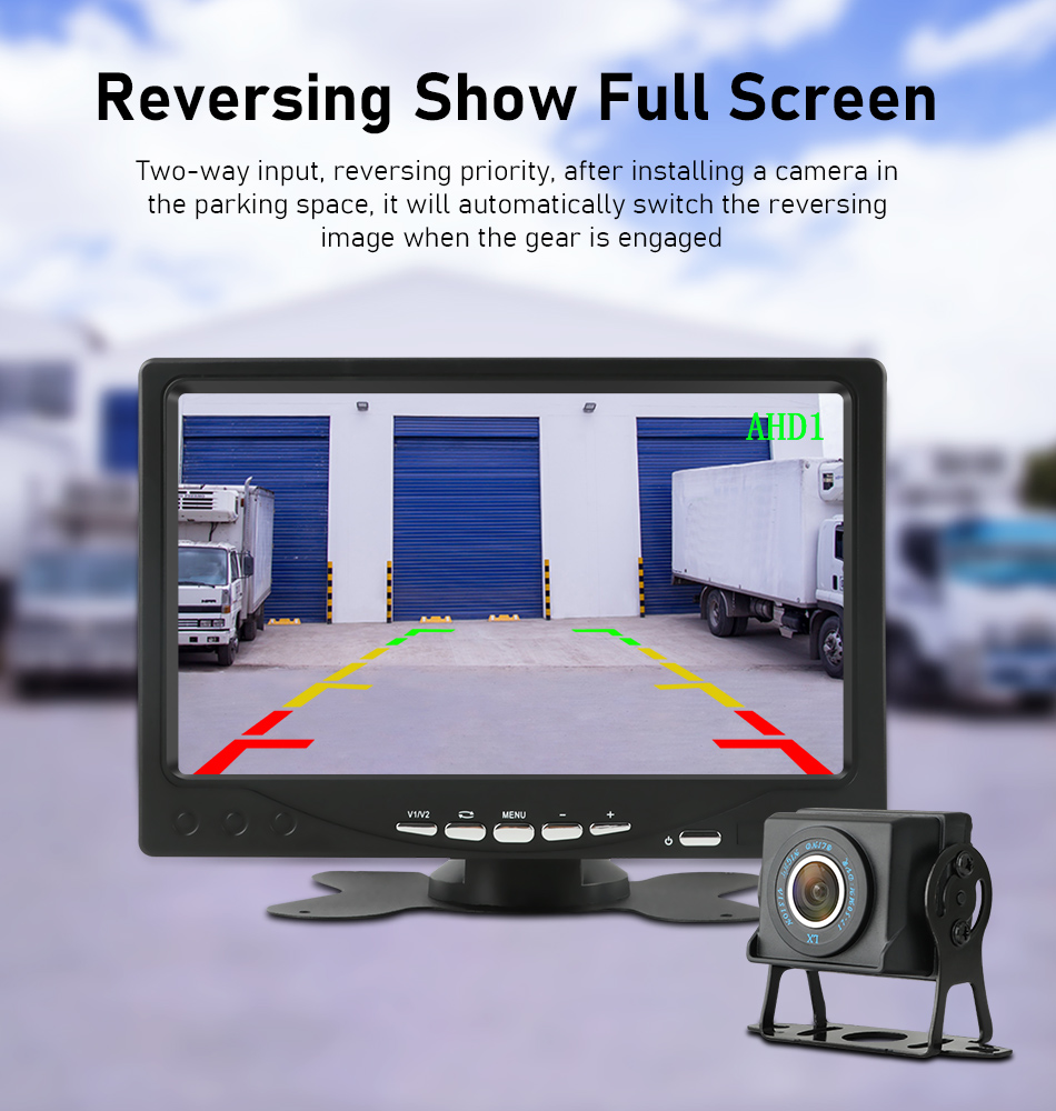 Jansite 7" AHD TFT Car monitor With 2 Channels Aviation Head Rear View ...