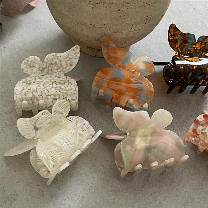 Acetate Hair Clamp Butterfly Shaped Acrylic Hair Claw Clips Ponytail ...
