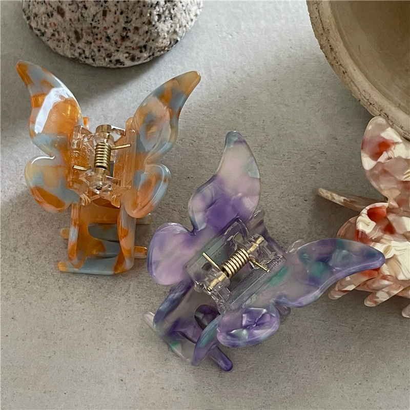 Acetate Hair Clamp Butterfly Shaped Acrylic Hair Claw Clips Ponytail ...