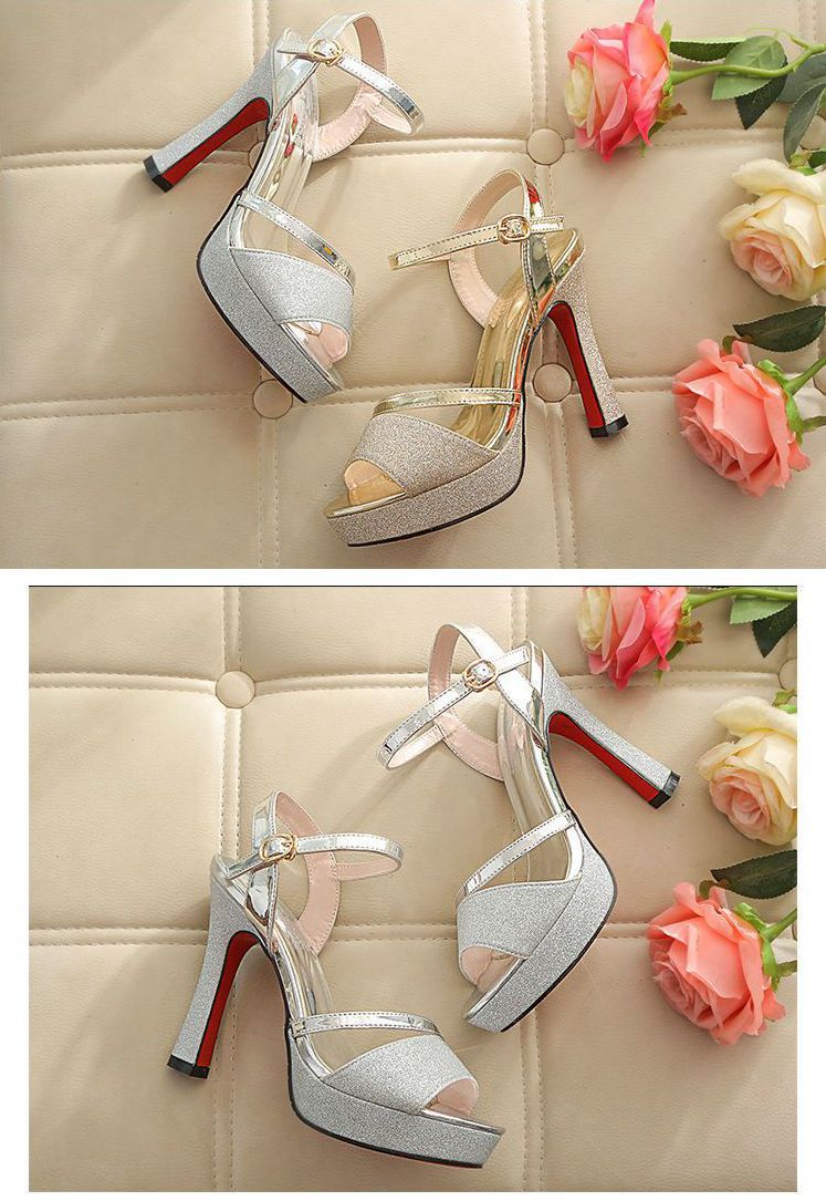（with box）NANCYLUXE waterproof platform high heels chunky heels dance ...