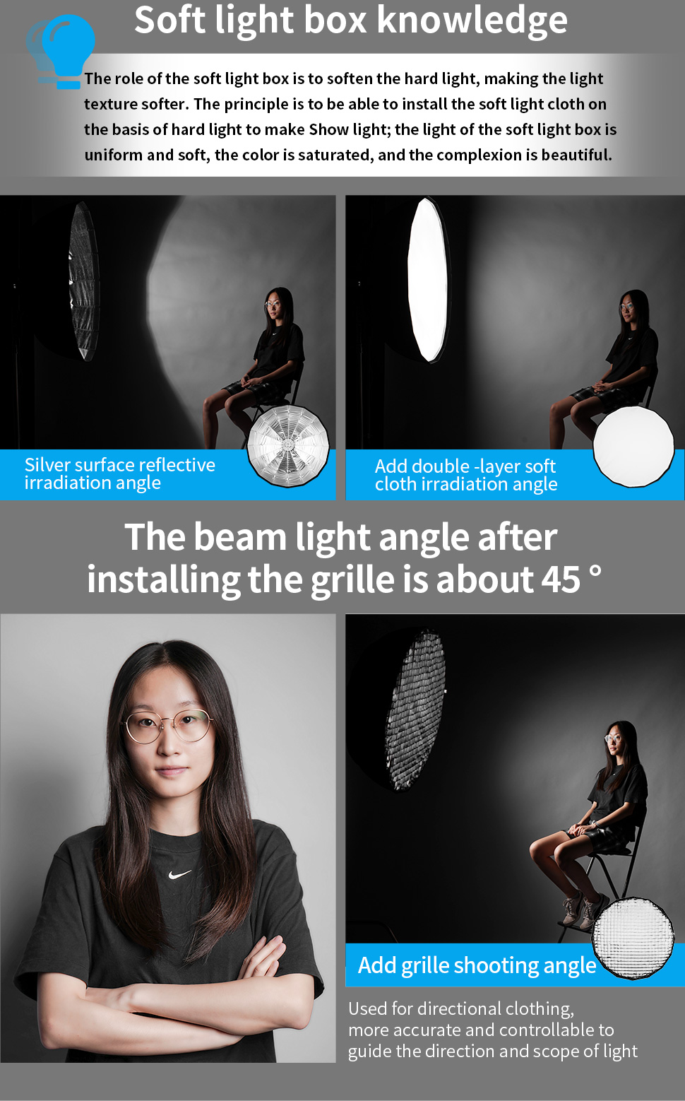 Selens Photography Parabolic Umbrella Beauty Dish Studio Soft Light Box ...