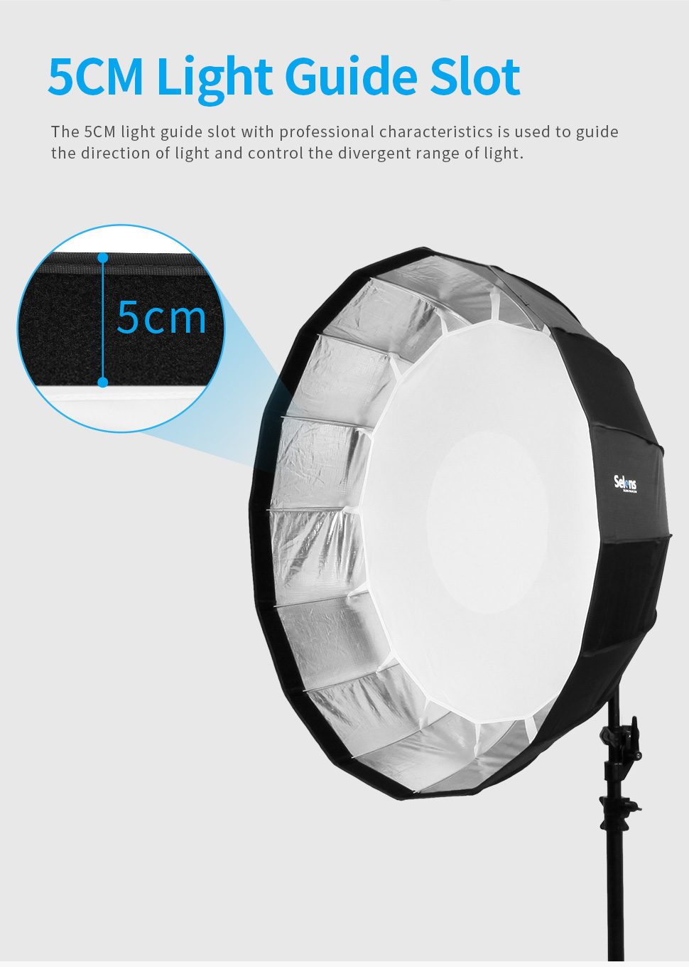 Selens Photography Parabolic Umbrella Beauty Dish Studio Soft Light Box ...