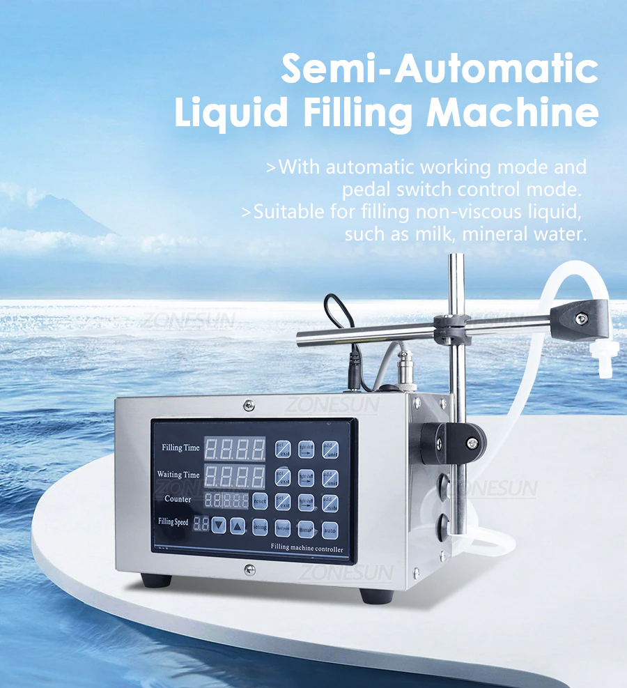 ZONESUN GFK-280 Liquid Filler Digital Control Footswitch Semi-Automatic ...
